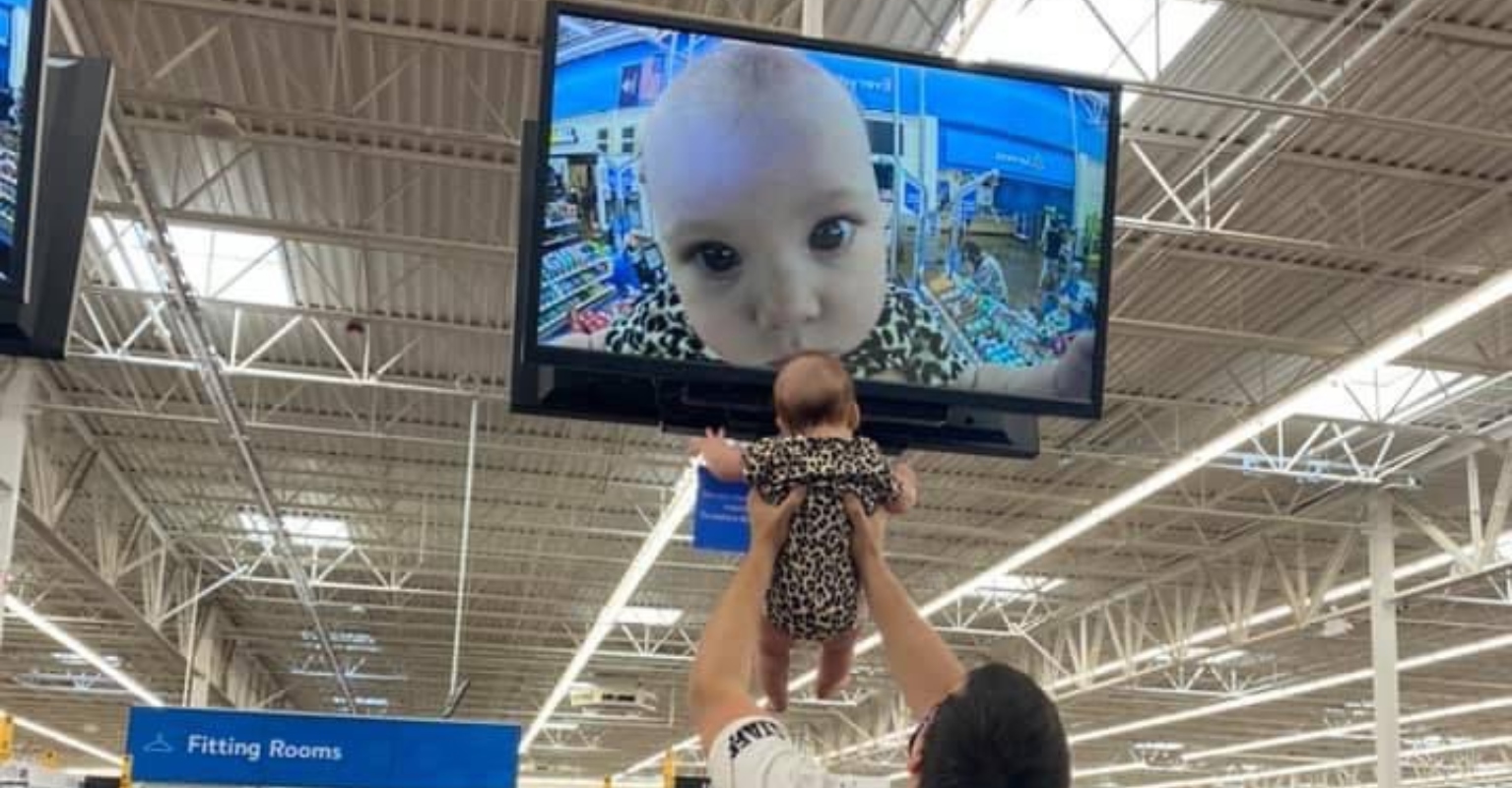 Hilarious Photo Of Baby's Face On Walmart Monitor Is Cheering Up The ...
