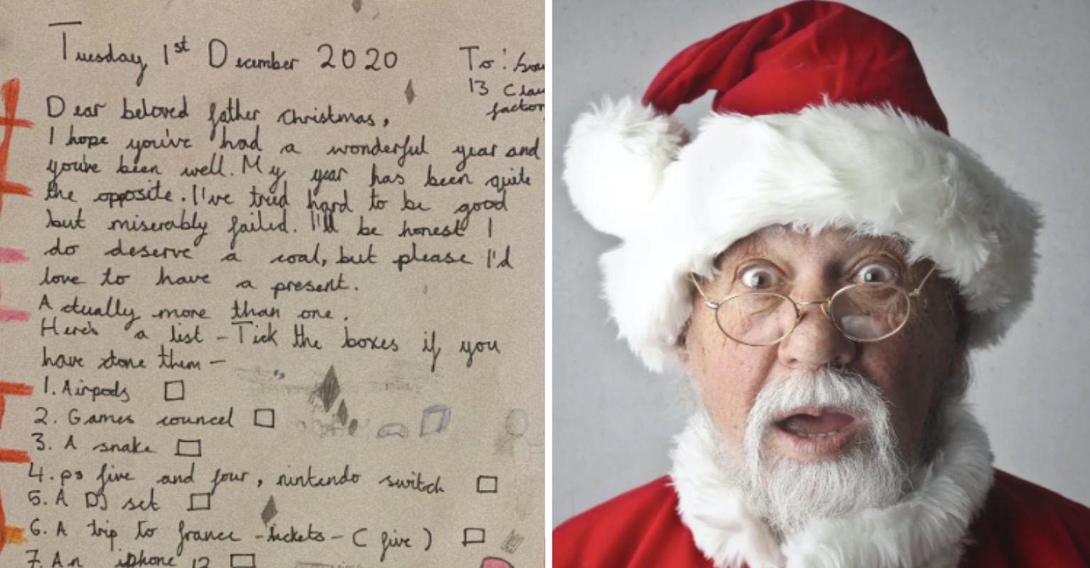 9-Year-Old Girl's Wildly Extravagant List For Santa Is Absolutely Hilarious