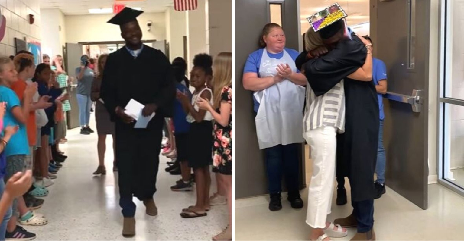 Elementary School Comes Together To Celebrate Beloved Janitor's College ...
