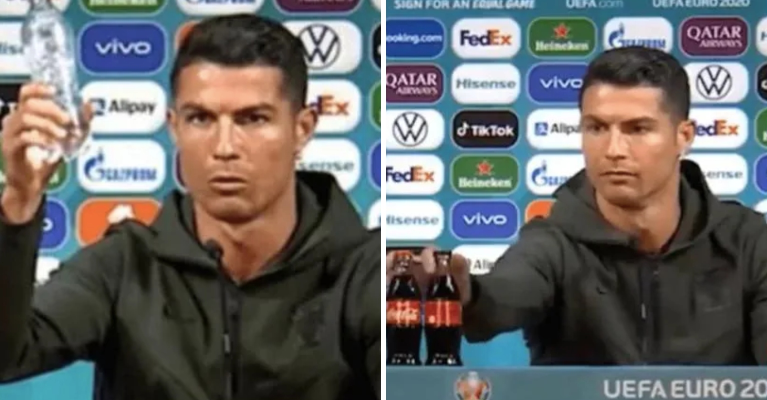Cristiano Ronaldo Removes Coke Bottles At Euro 2020 Press Conference As ...