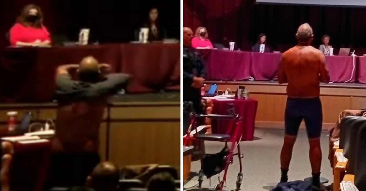Dad Strips Down To Underwear At School Board Meeting To Make Comparison About Mask Wearing
