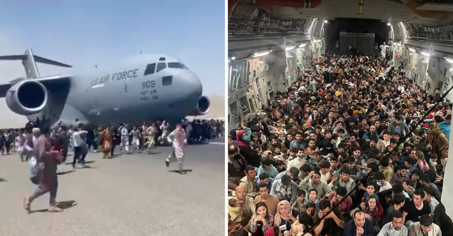 Photos Show '640 Afghan Refugees' Crammed Into US Air Force Plane