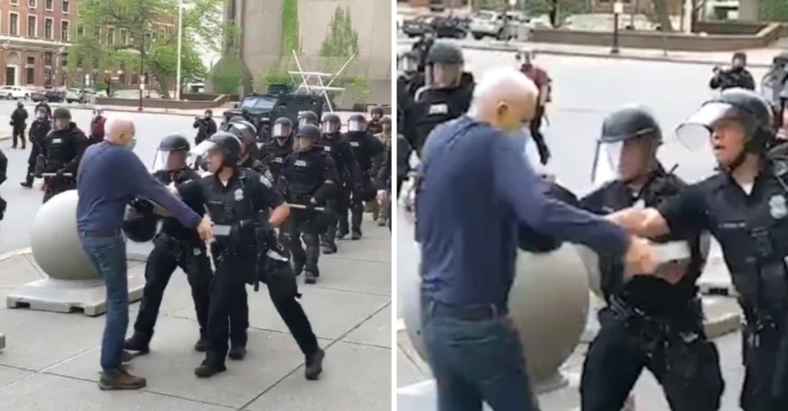 Officers Who Pushed 75 Year Old Blm Activist To The Ground Are Cleared