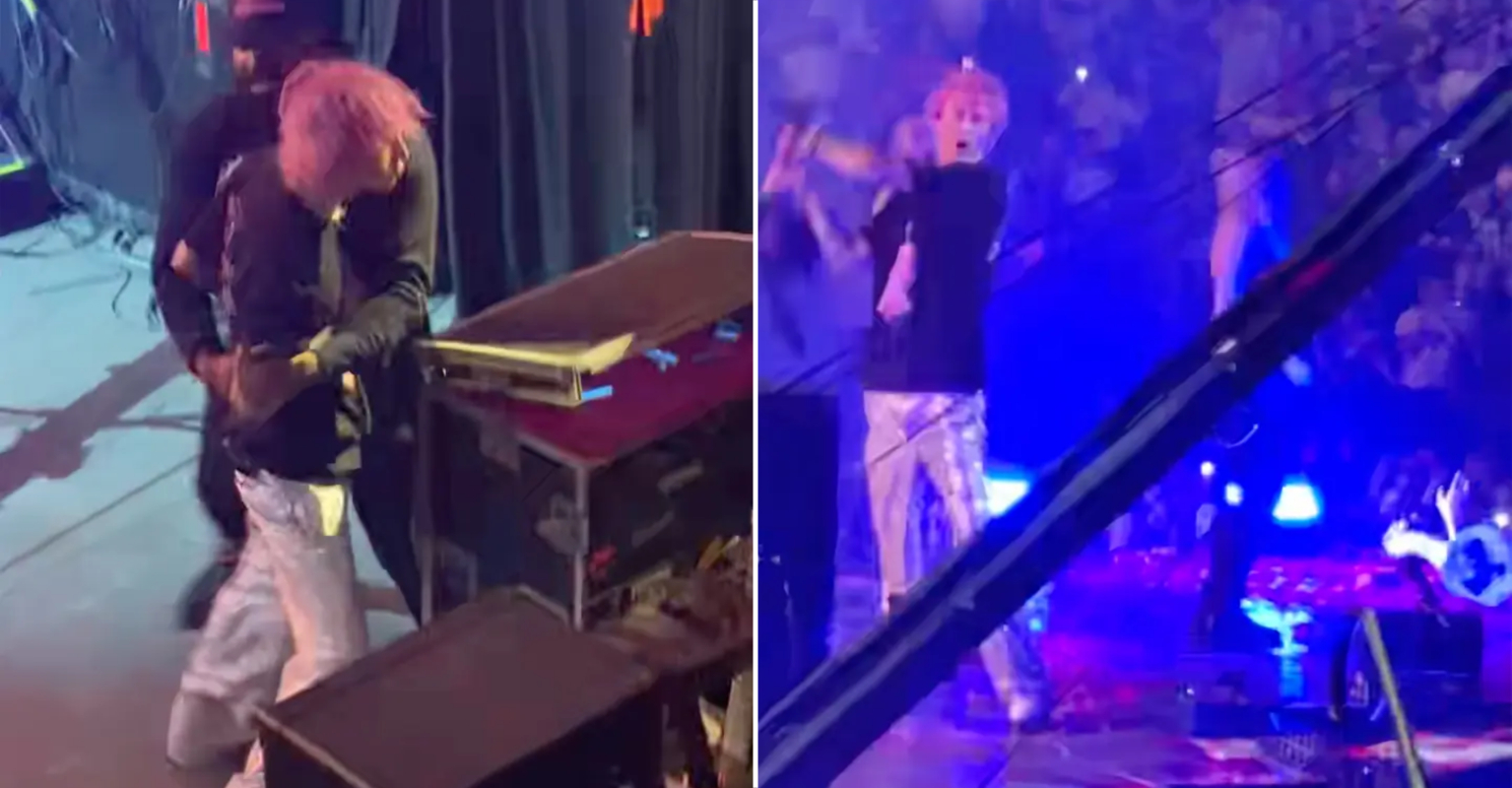 MGK Caught Screaming At Crew Member Before Smashing Glass Against His Head