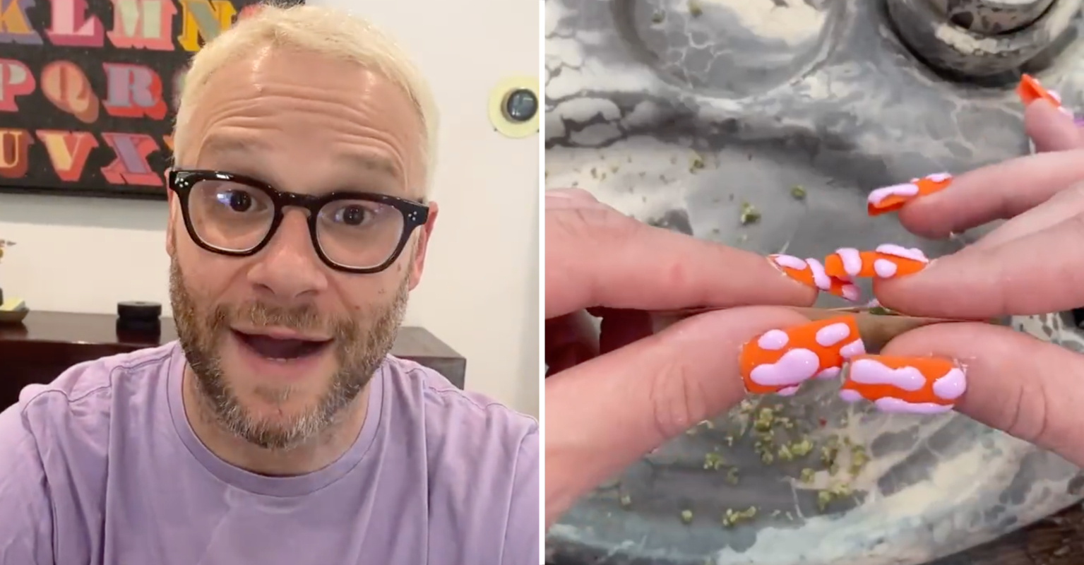 Seth Rogen Praised By Fans For Showing Off Acrylic Nails And New Blond Hair