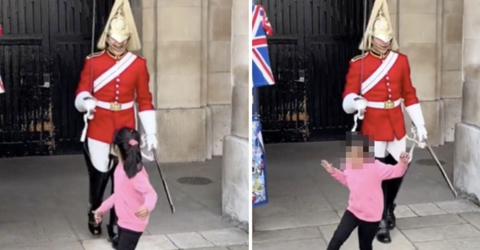 King's Guard Has Little Girl Running Away In Terror After Shouting ...