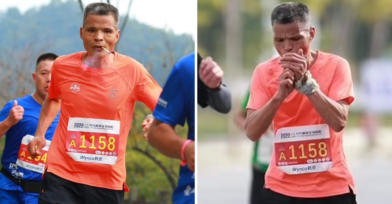 Man Runs Whole Marathon Chain Smoking Cigarettes