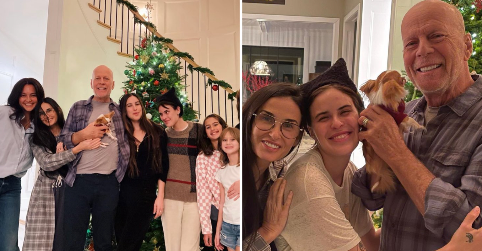 Bruce Willis Poses With Ex Demi Moore, Wife Emma Heming Willis, And All His Kids In Rare Family ...