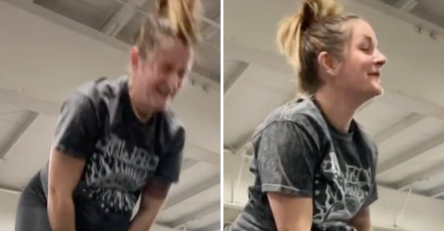 Woman Captures Moment Her Baby Bump 'Drops' During Gym Workout