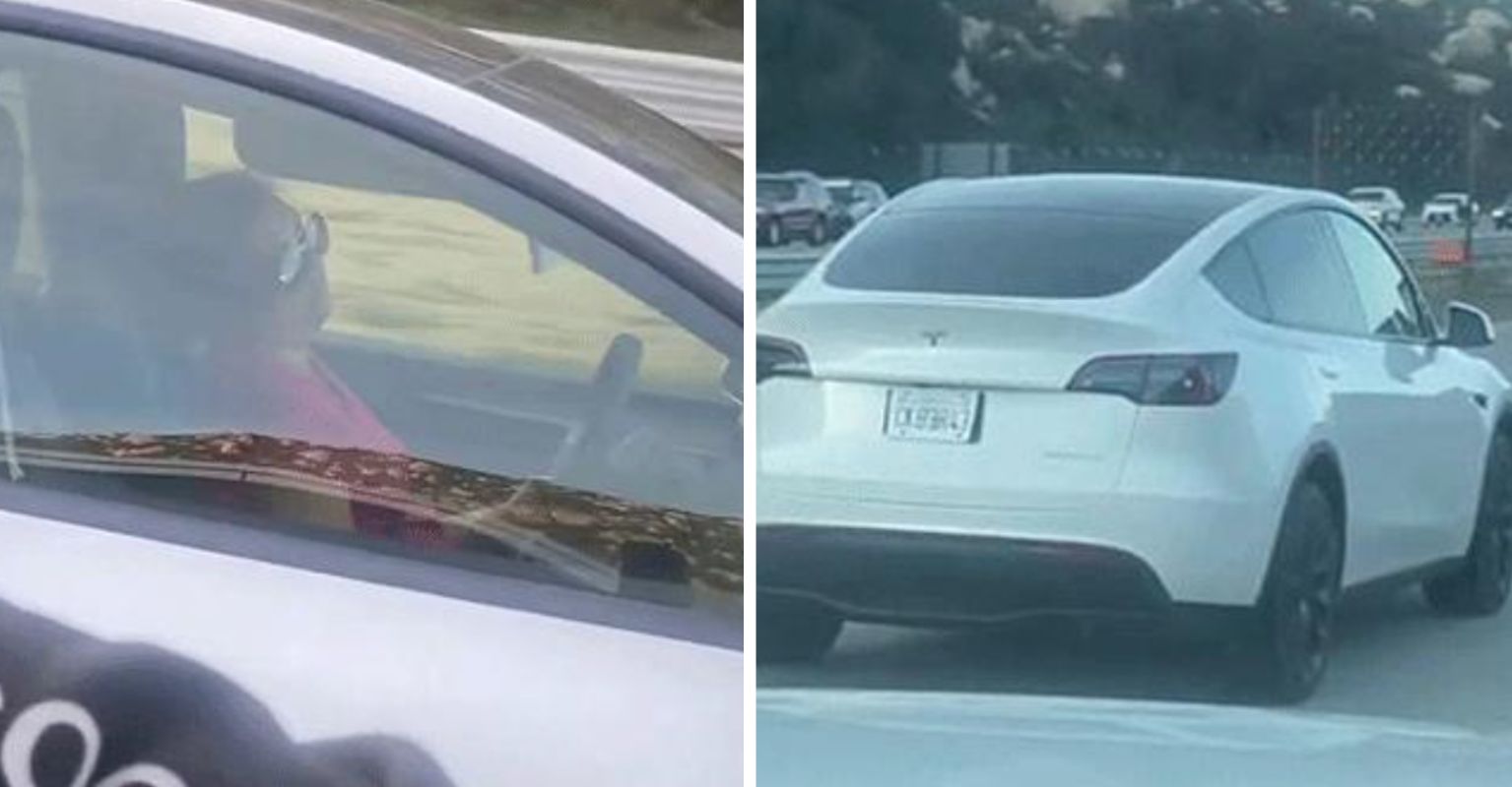 Woman Appears To Be Sleeping At The Wheel Of Tesla On California Highway