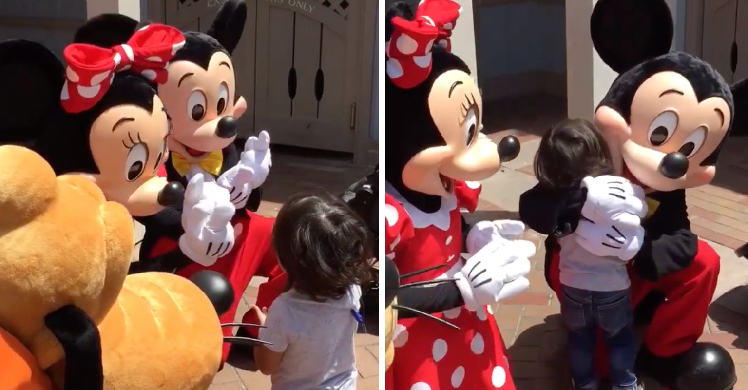 Mickey and Minnie Use Sign Language To Communicate With Young Deaf Child
