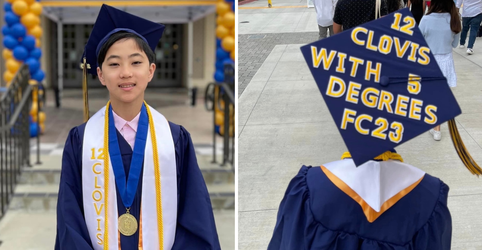 12-Year-Old Boy Graduates With 5 Degrees After Starting College At 9 ...