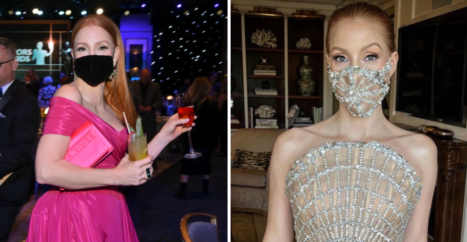 Jessica Chastain Explains Why She Continued To Wear A Mask At Awards ...