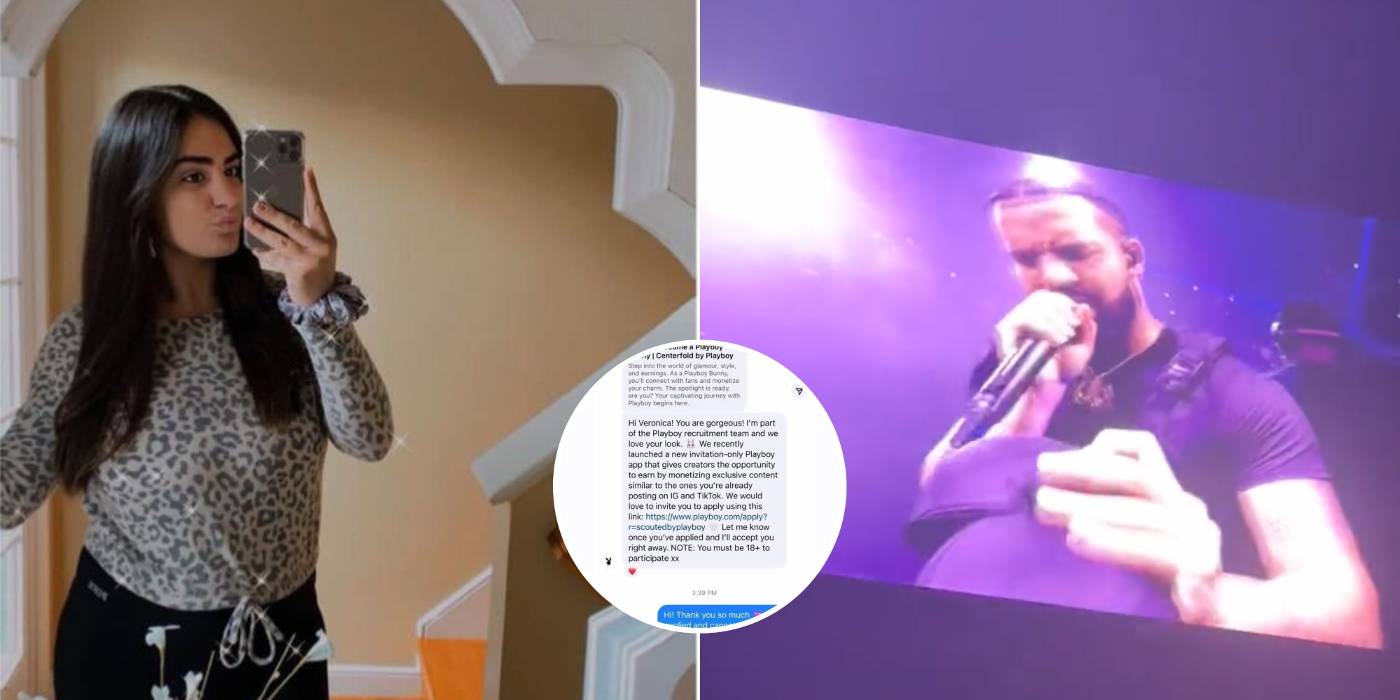 Woman Who Caught Drake’s Attention By Throwing 36G Bra At Him Gets Contacted By Playboy