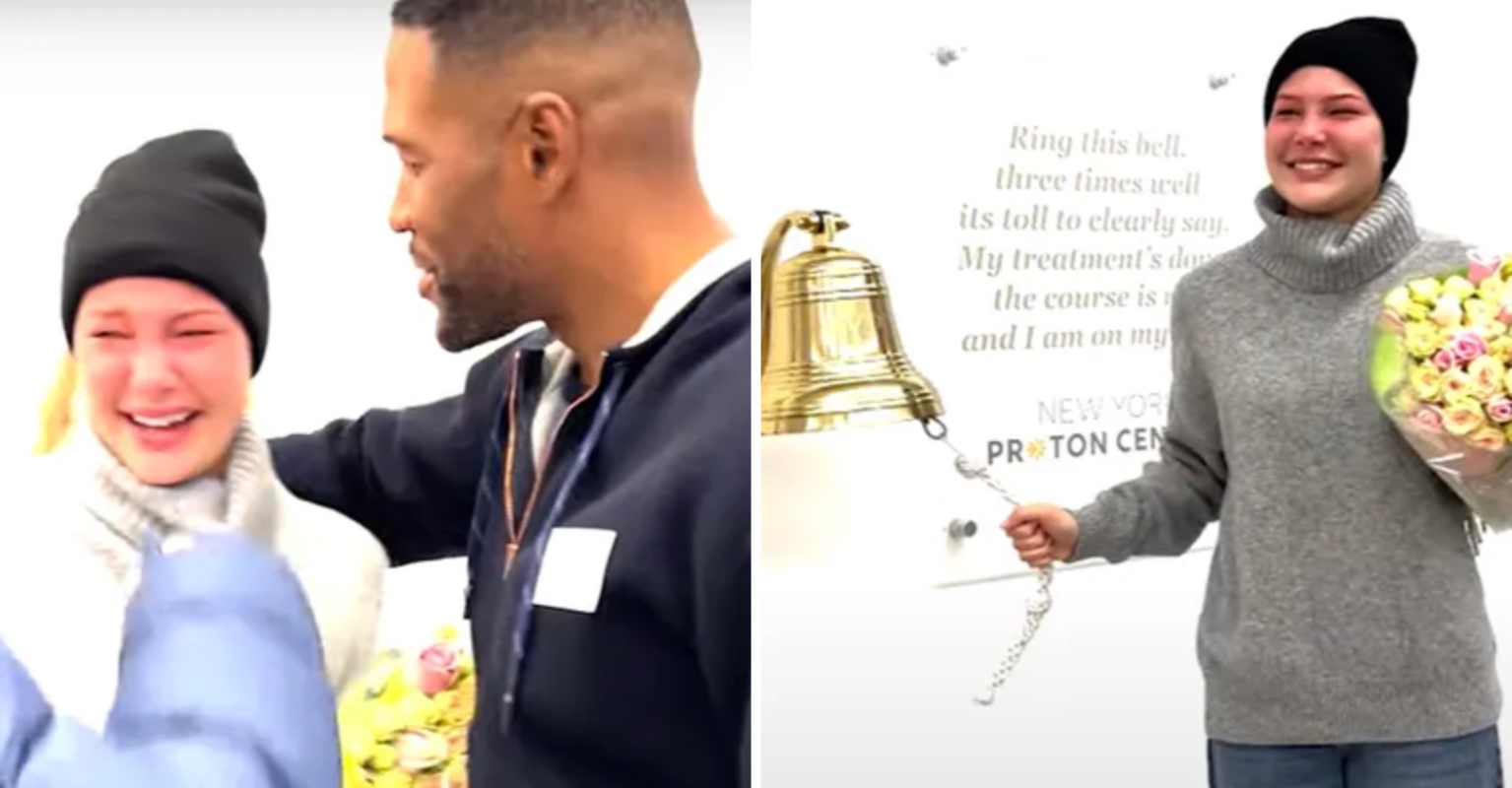 Michael Strahan's Daughter Brought To Tears As She Rings Bell After ...