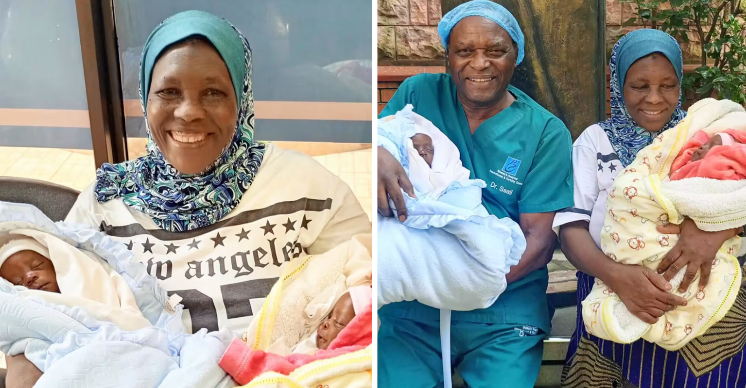 Woman Who Gave Birth At 70 Proudly Shows Off Twin Babies